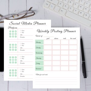 Social Media Planner Printable Content Planner for Instagram Youtube ...