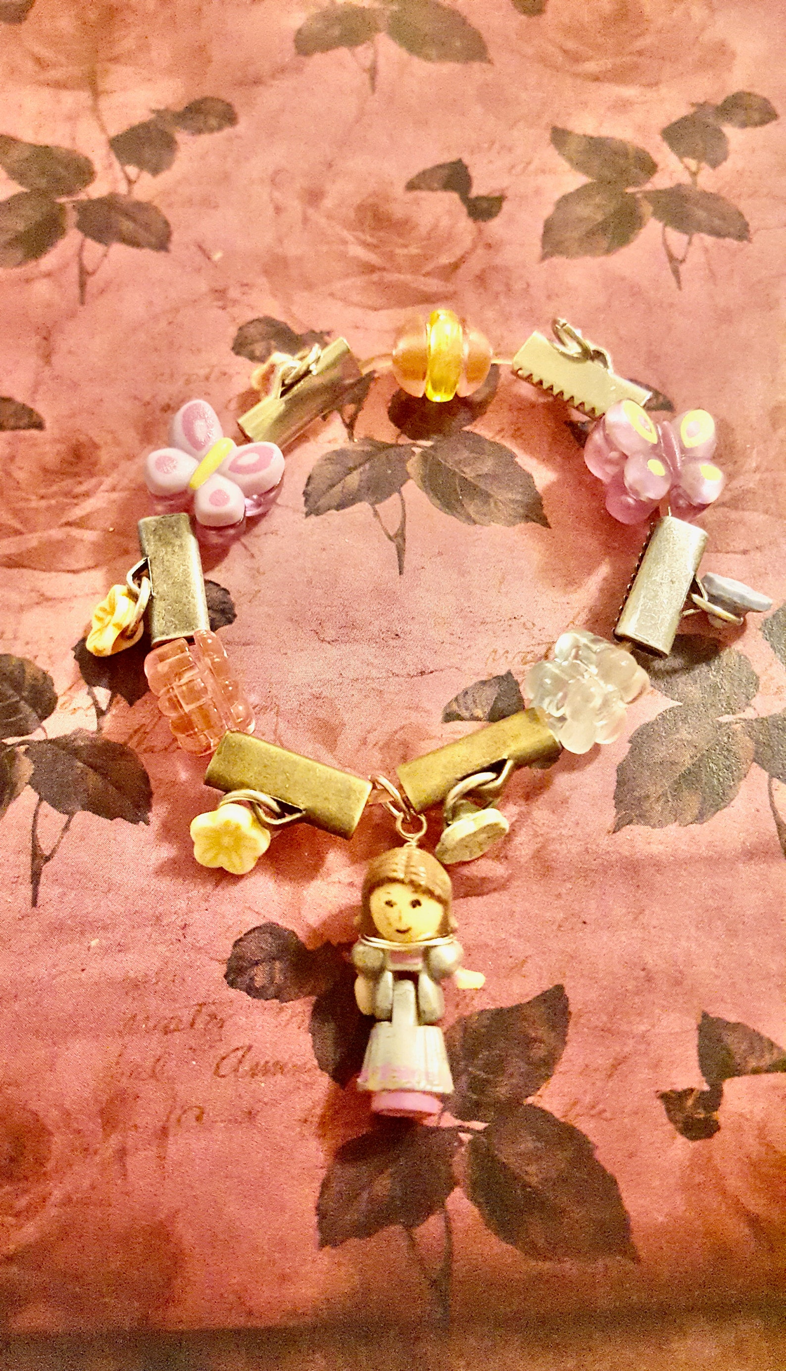 1993 Polly Pocket Pixie Doll Pendant Flower and Butterfly Beaded ...
