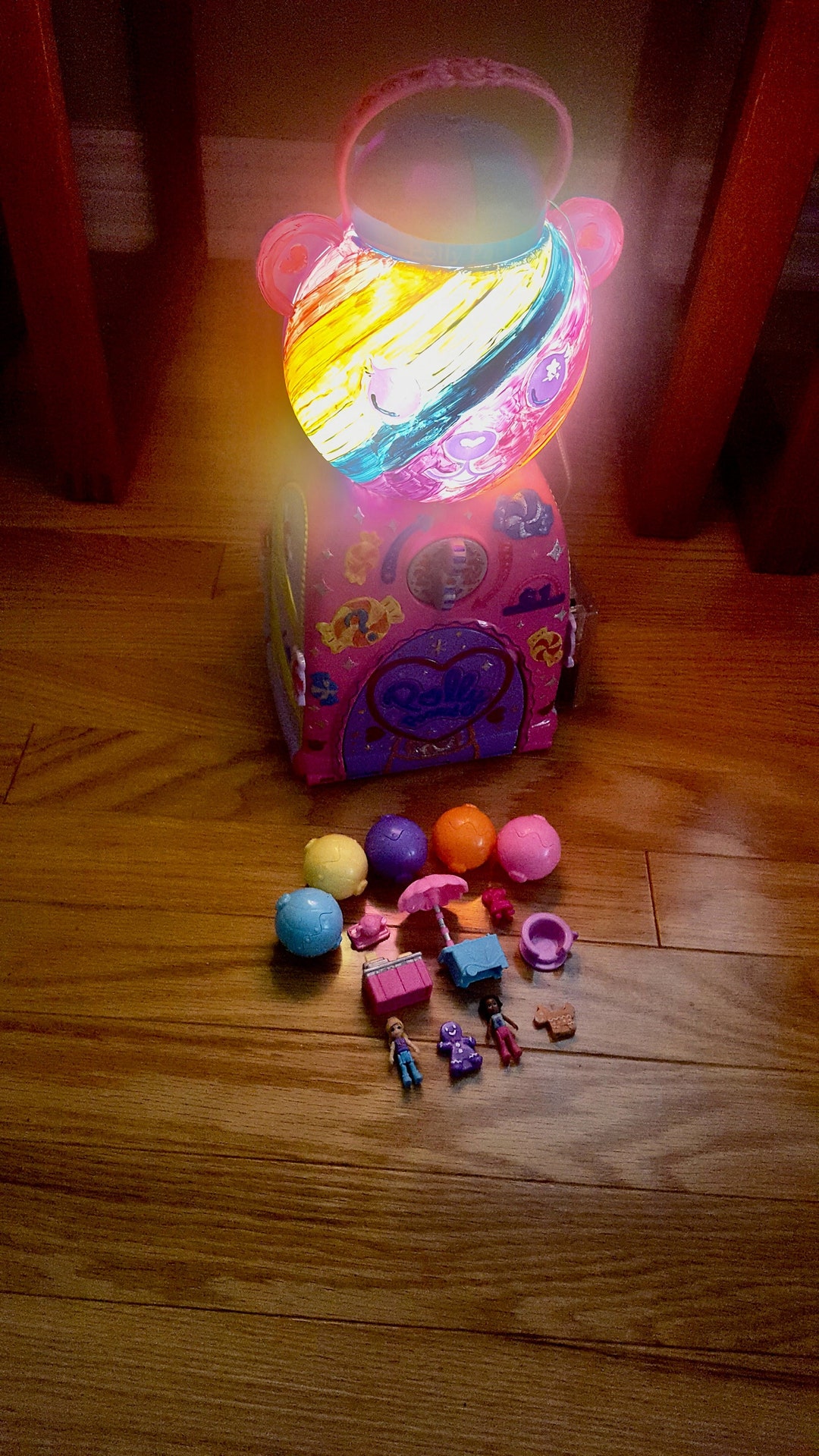 Polly Pocket Gumball Bear Night Table Light / Lamp Hand-Painted Playset ...