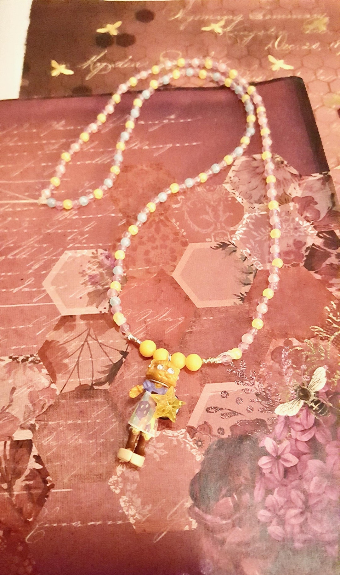 1994 Polly Pocket Kami Kitty Doll Star Pendant Purple, Yellow, Blue and ...