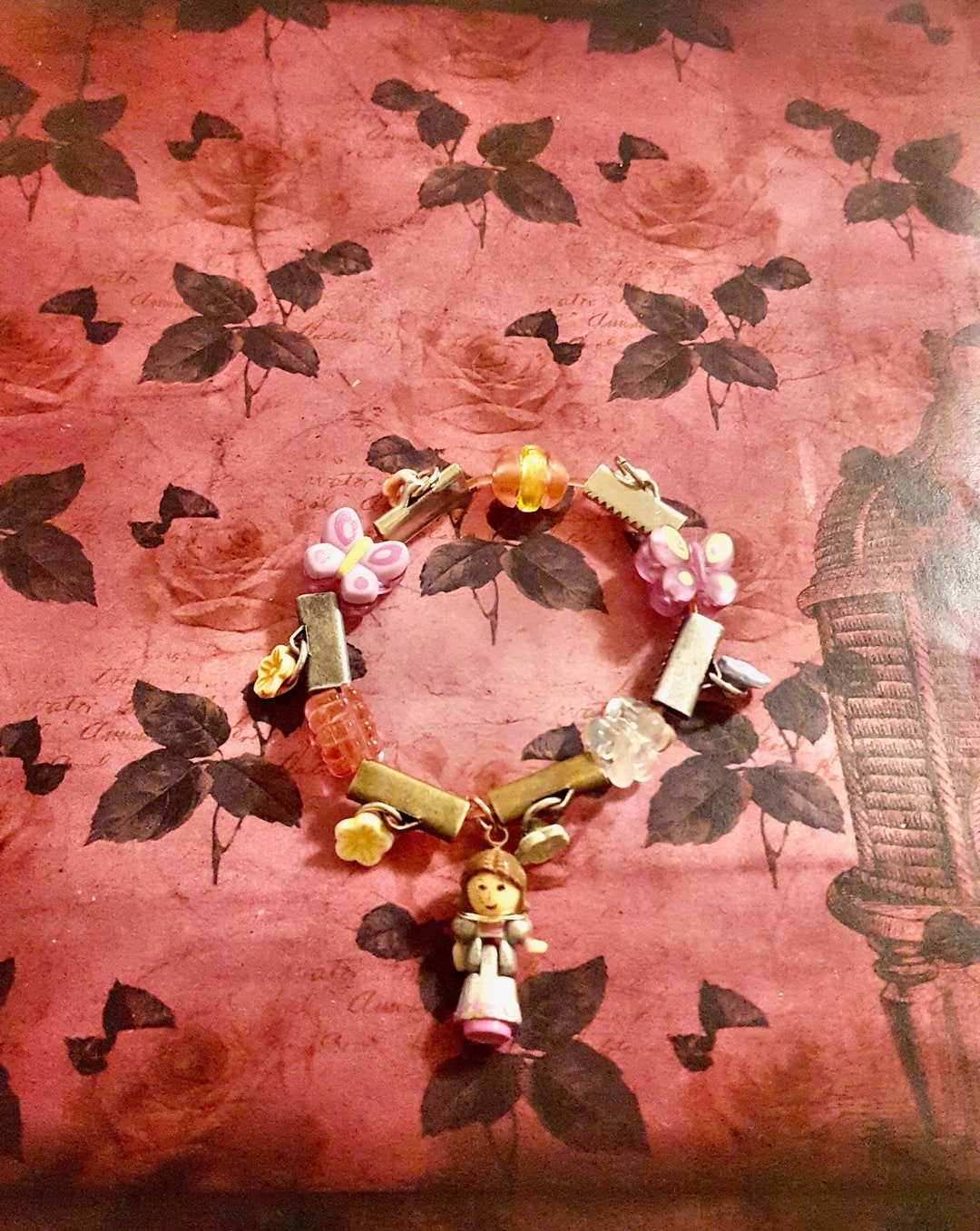 1993 Polly Pocket Pixie Doll Pendant Flower and Butterfly Beaded ...