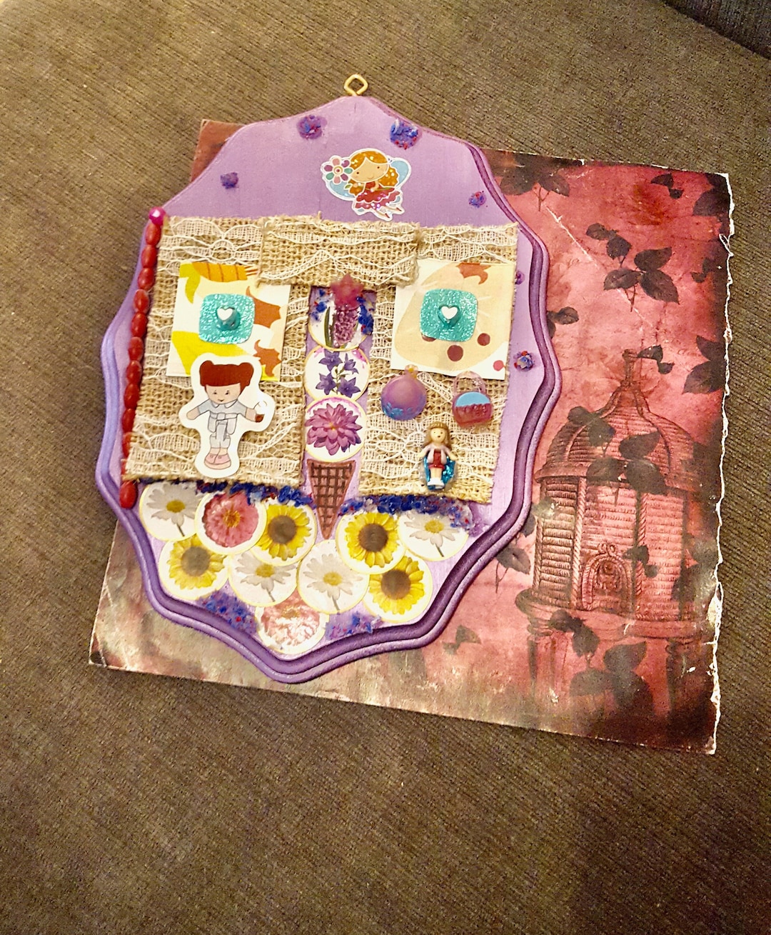 1993 Polly Pocket Mimi Doll Storybook Wooden Canvas Art by Lauren Jay ...