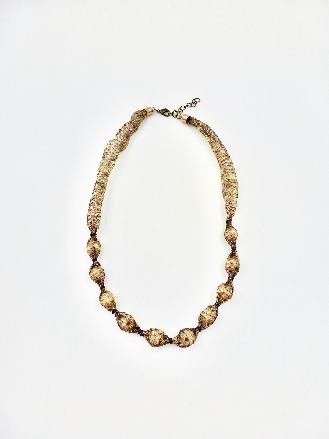 Medieval Style Copper Mesh Wire Beaded Necklace by Lauren Jay Designs ...