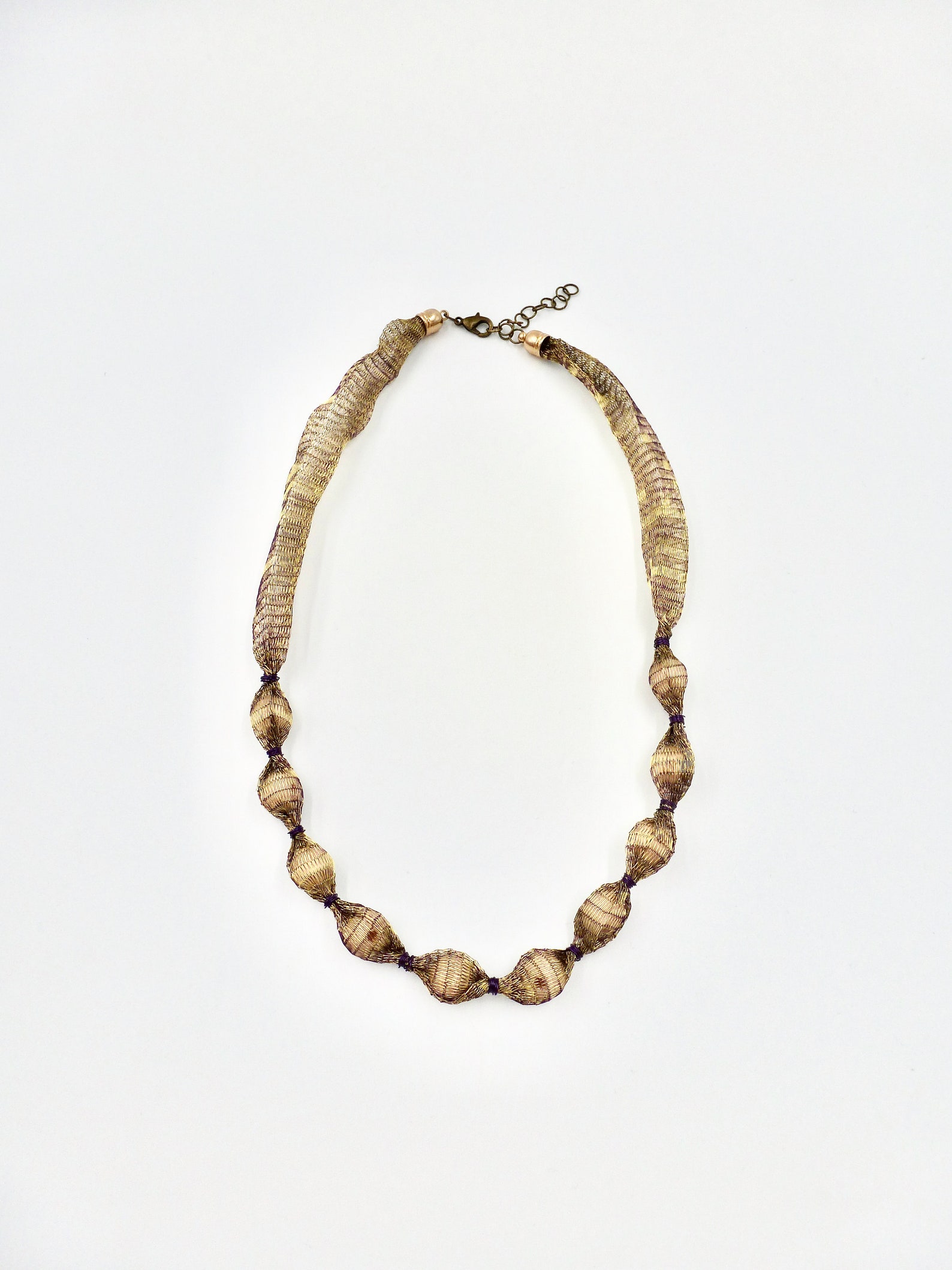 Medieval Style Copper Mesh Wire Beaded Necklace by Lauren Jay Designs ...