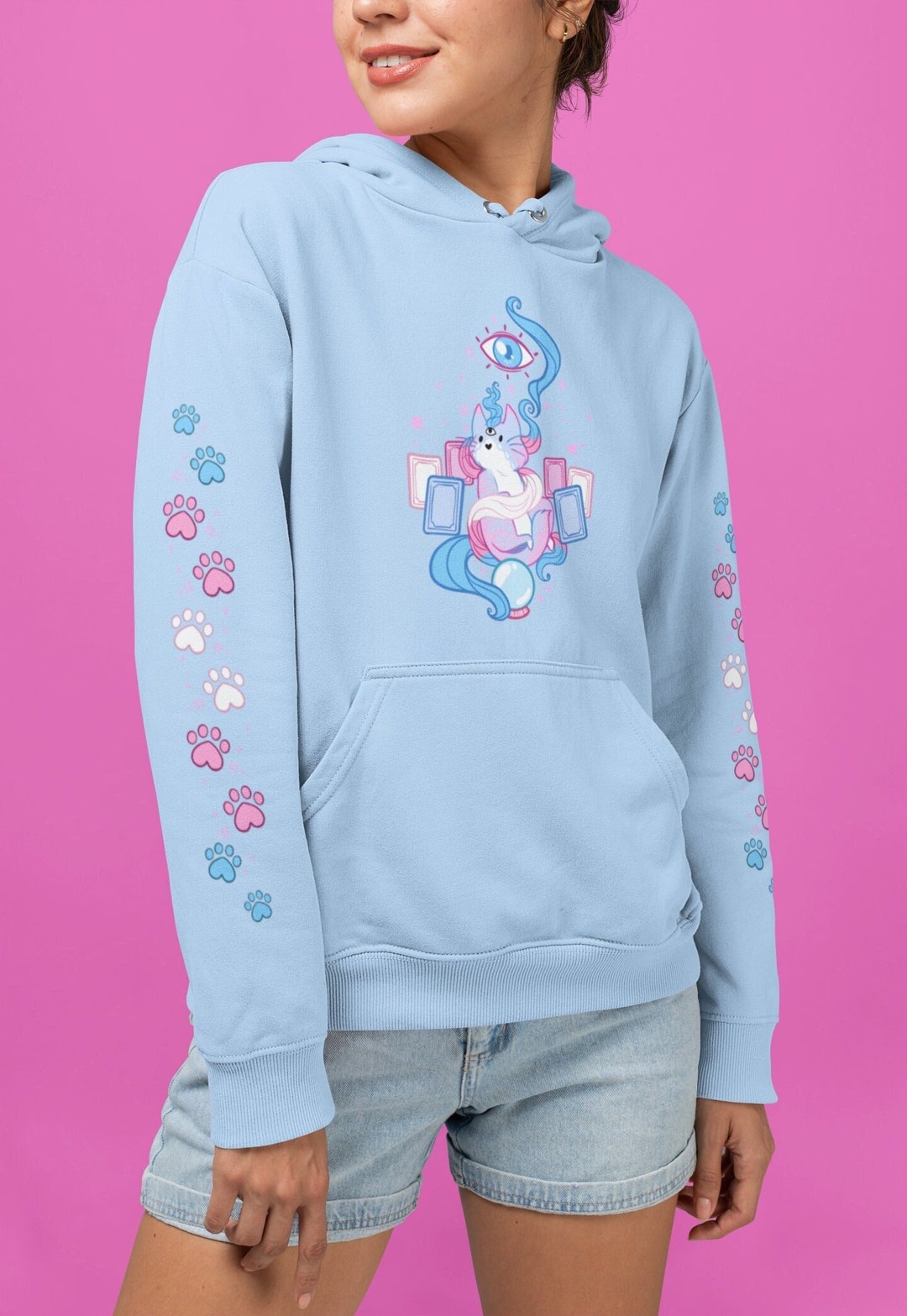 Transgender Pride Tarot Cat Hoodie | Trans Flag Sweatshirt, Subtle ...