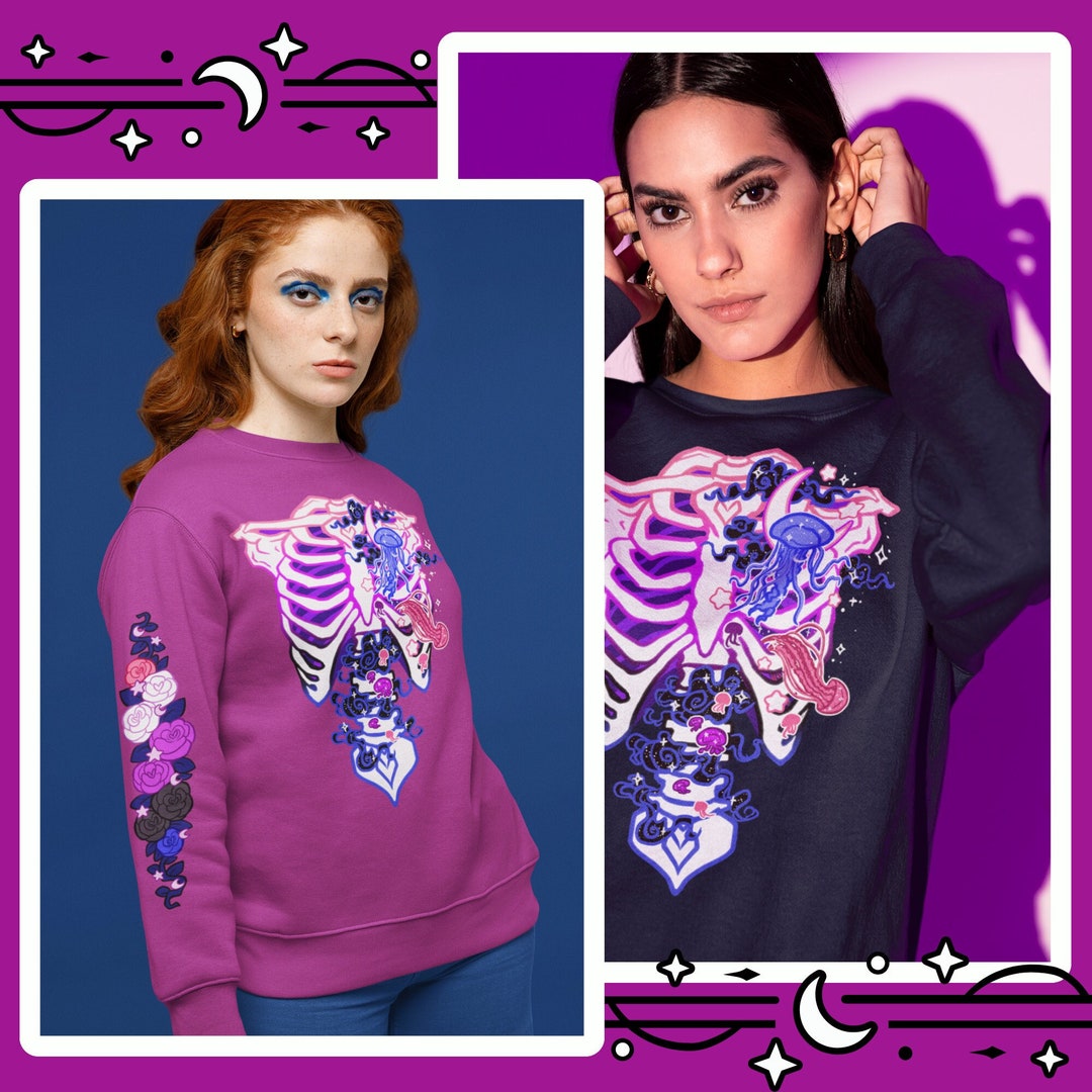 Gender Fluid Subtle Pride Ribcage Sweatshirt | Genderfluid Sweater ...