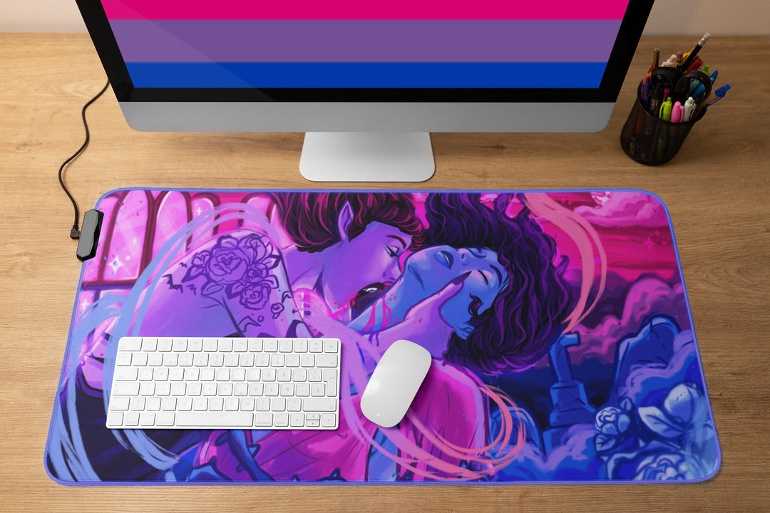 Gothic Vampire Bisexual Pride Mousepad | Cute Halloween Desk Mat, Bi ...