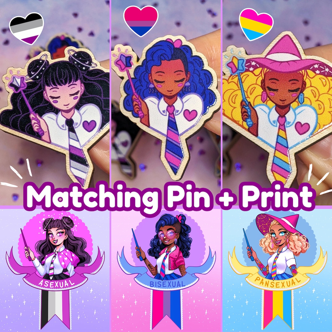Subtle Pride Witch Pins | Asexual Pin, Ace Pride Pin, Pansexual Pin, Bisexual Pin, Pan Pride ...