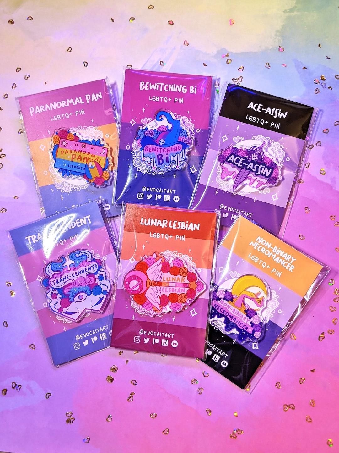Magical LGBT+ Acrylic Pins | Pansexual Panro Asexual Ace Bisexual Biro ...