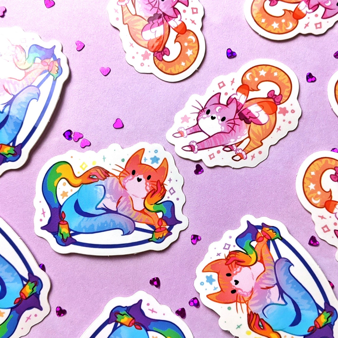 Fantasy LGBT Cat Stickers Magic Occult Lesbian Pan Bi Gay | Etsy UK