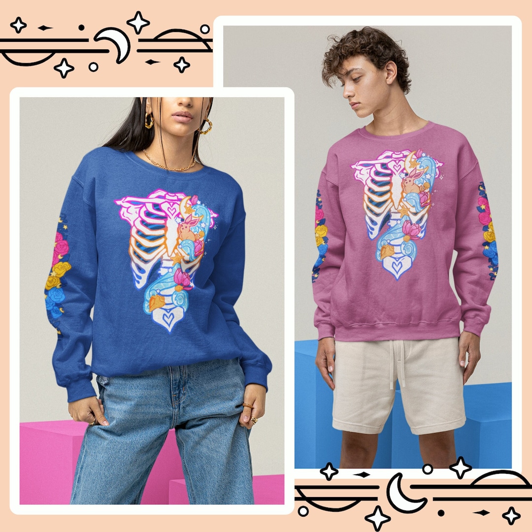 Pansexual Subtle Pride Ribcage Sweatshirt | Pan Flag Sweater, Pan Pride ...