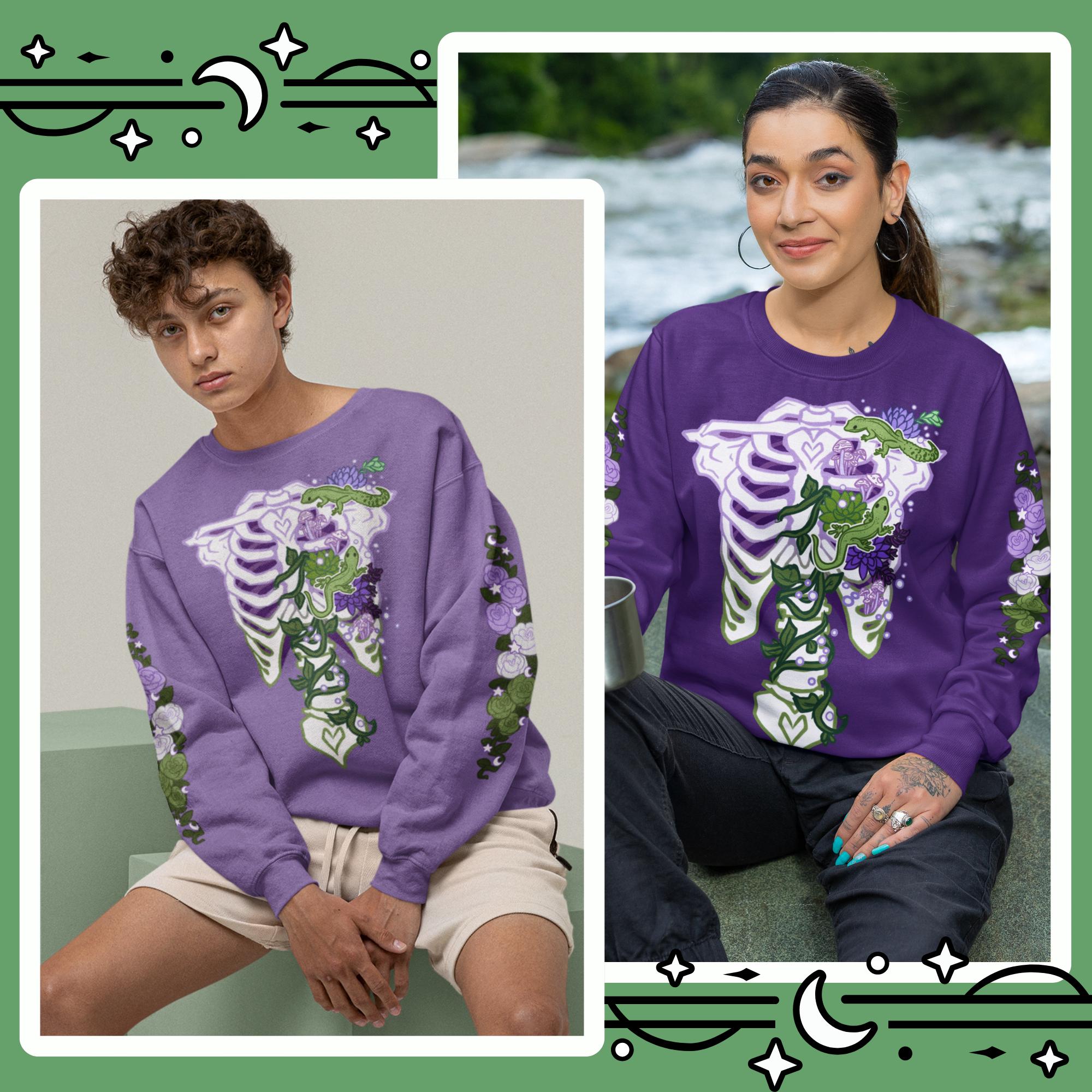 Gender Queer Subtle Pride Ribcage Sweatshirt | Genderqueer Flag Sweater ...