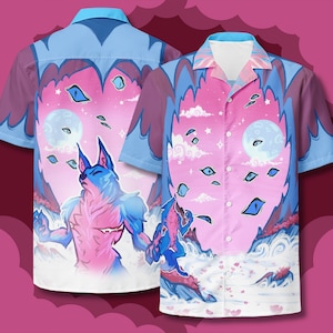 Trans Subtle Pride Werewolf Button up Shirt | Transgender Pride Cryptid ...