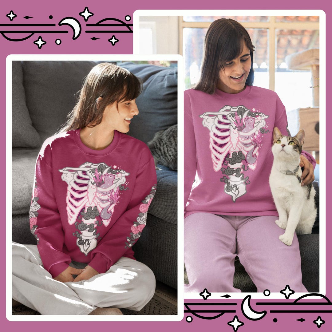 Demigirl Subtle Pride Ribcage Sweatshirt | Demigirl Flag Sweater ...