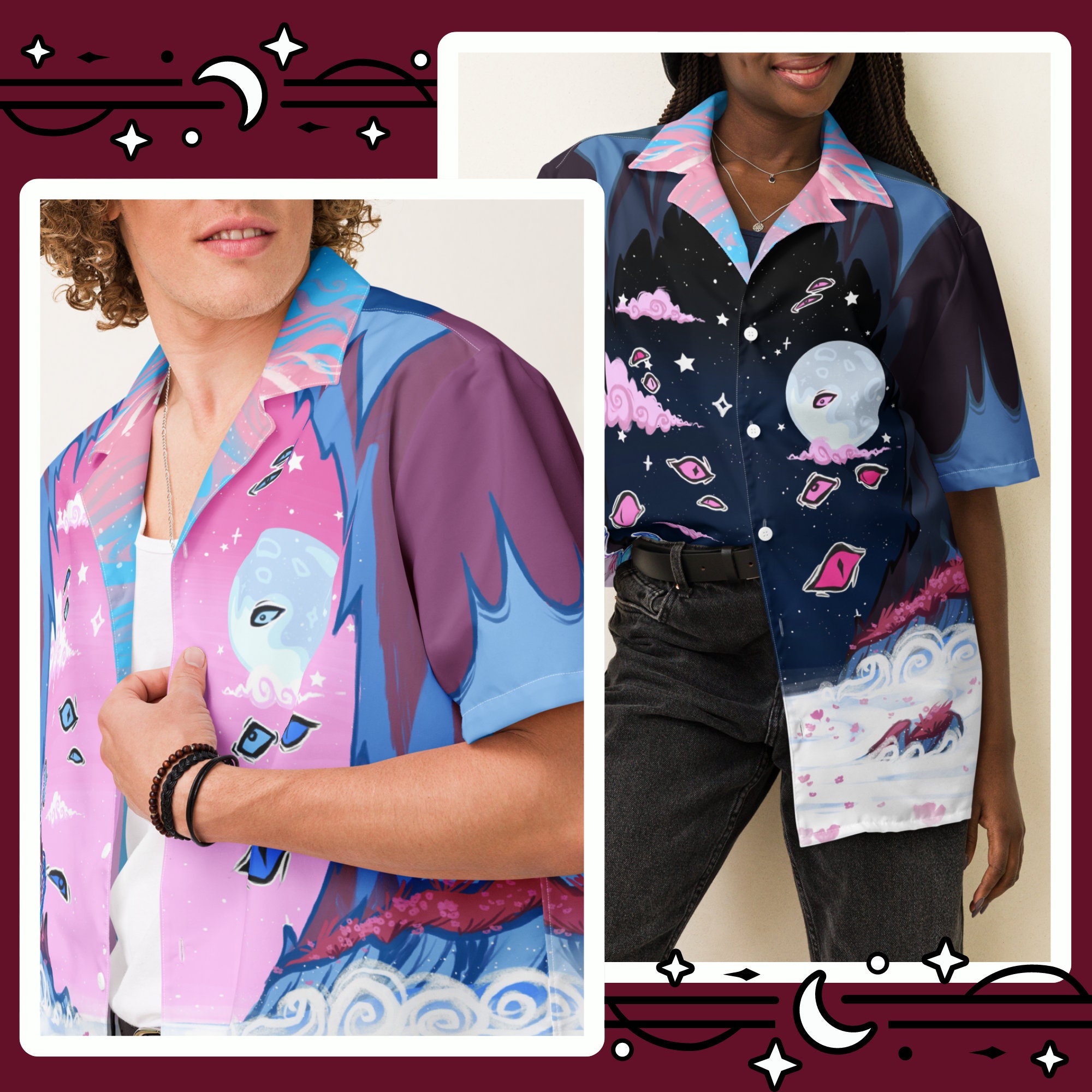 Trans Subtle Pride Werewolf Button up Shirt | Transgender Pride Cryptid ...