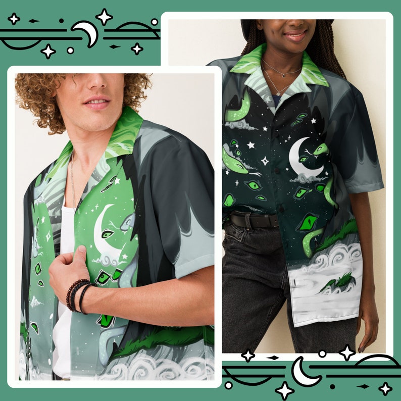 Aromantic Subtle Pride Medusa Button up Shirt | Aromantic Pride ...