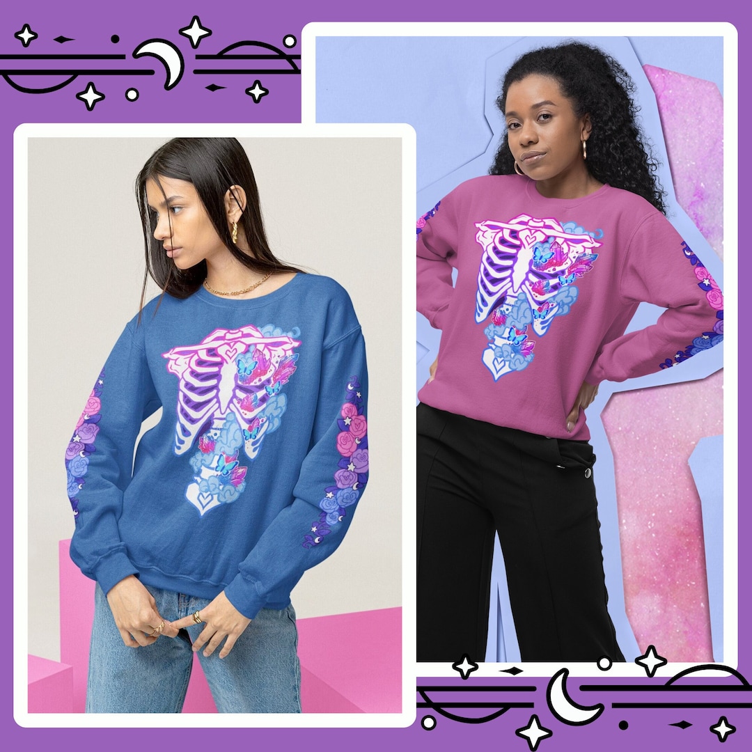 Bisexual Subtle Pride Ribcage Sweatshirt | Bi Flag Sweater, Bi Pride ...