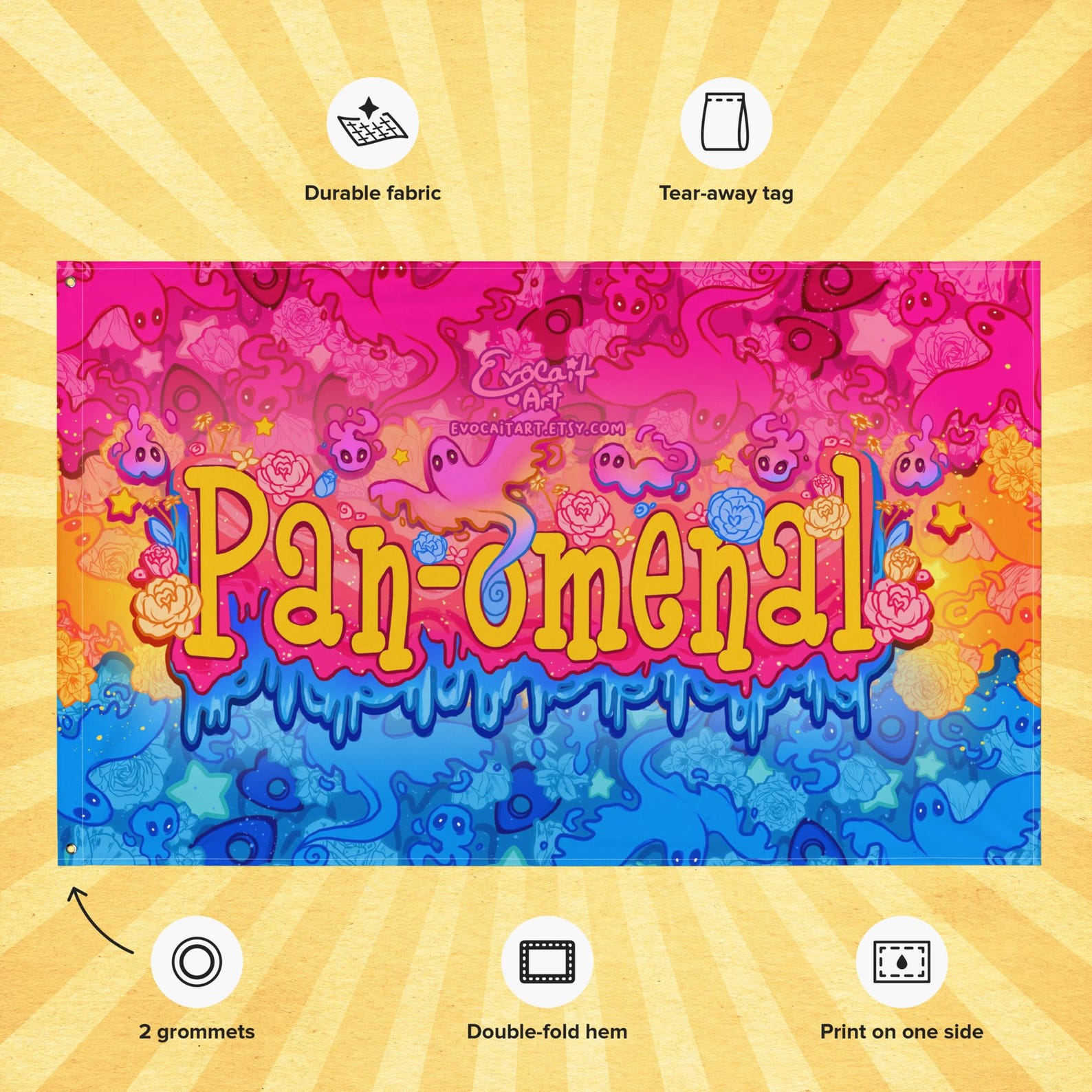 Spooky Ghost Pansexual Pride Flag | Fantasy Pan Pride, Queer Art ...