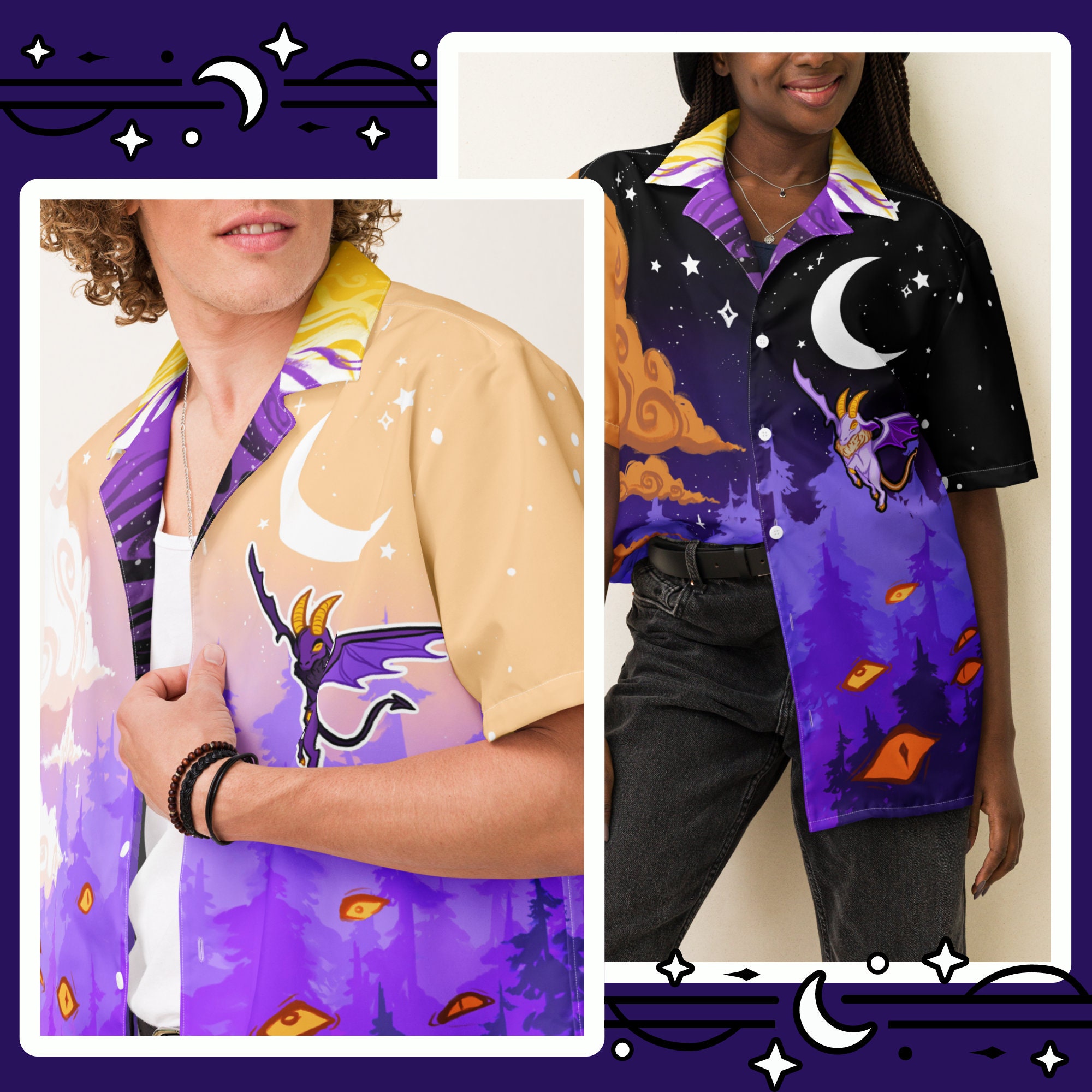 Nonbinary Subtle Pride Jersey Devil Button up Shirt | Nonbinary Pride ...