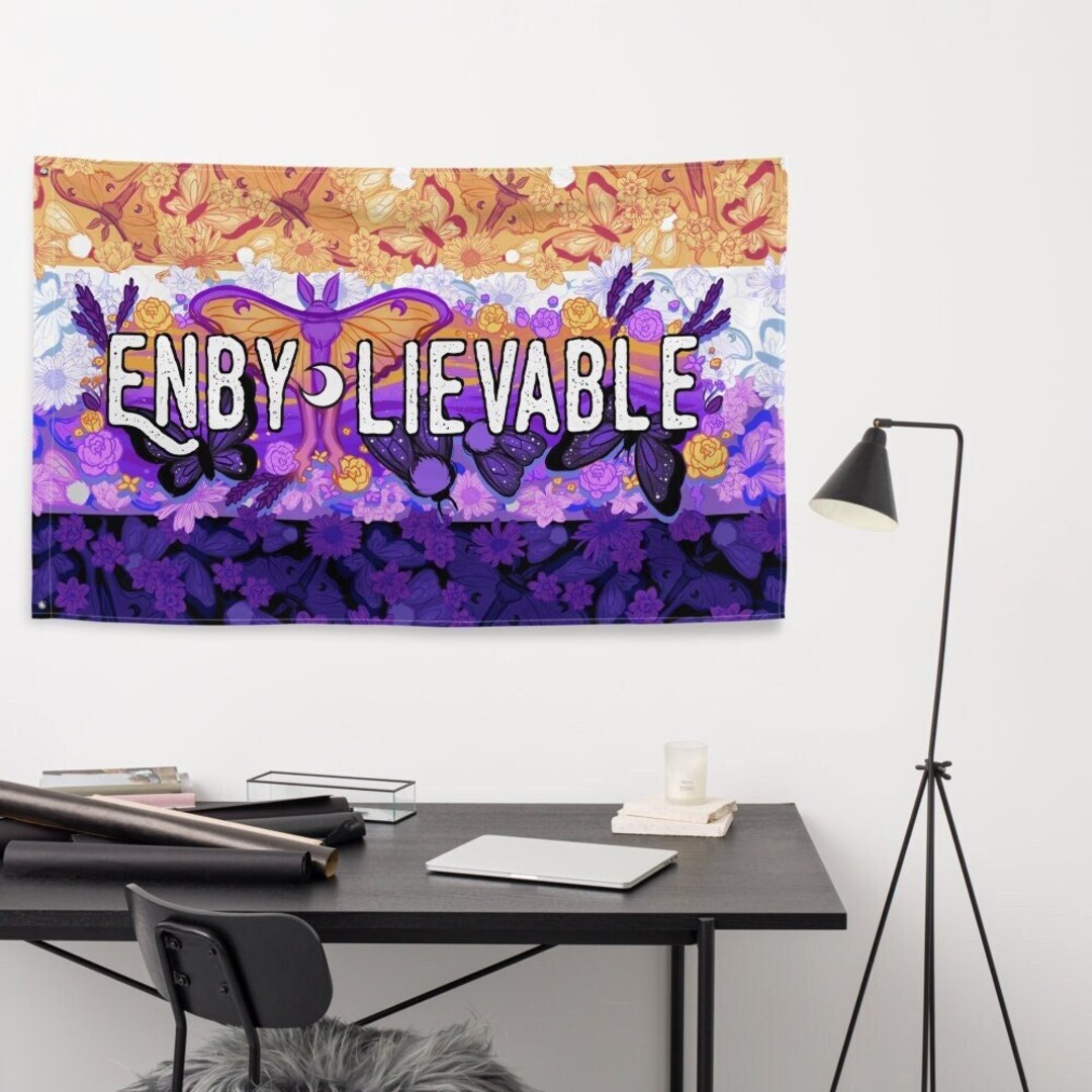 Fantasy Moth Nonbinary Pride Flag Luna Moth, Queer Art, Subtle Pride ...