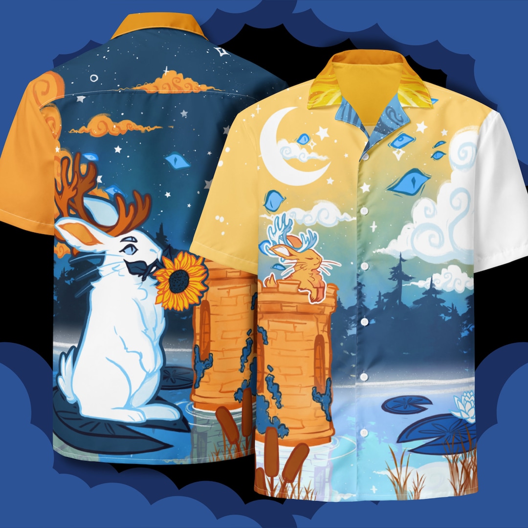 Aroace Subtle Pride Jackalope Button up Shirt | Aroace Pride Cryptid ...