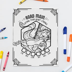 TTRPG Classes Digital Coloring Book | Fighter Ranger Bard Druid Wizard ...