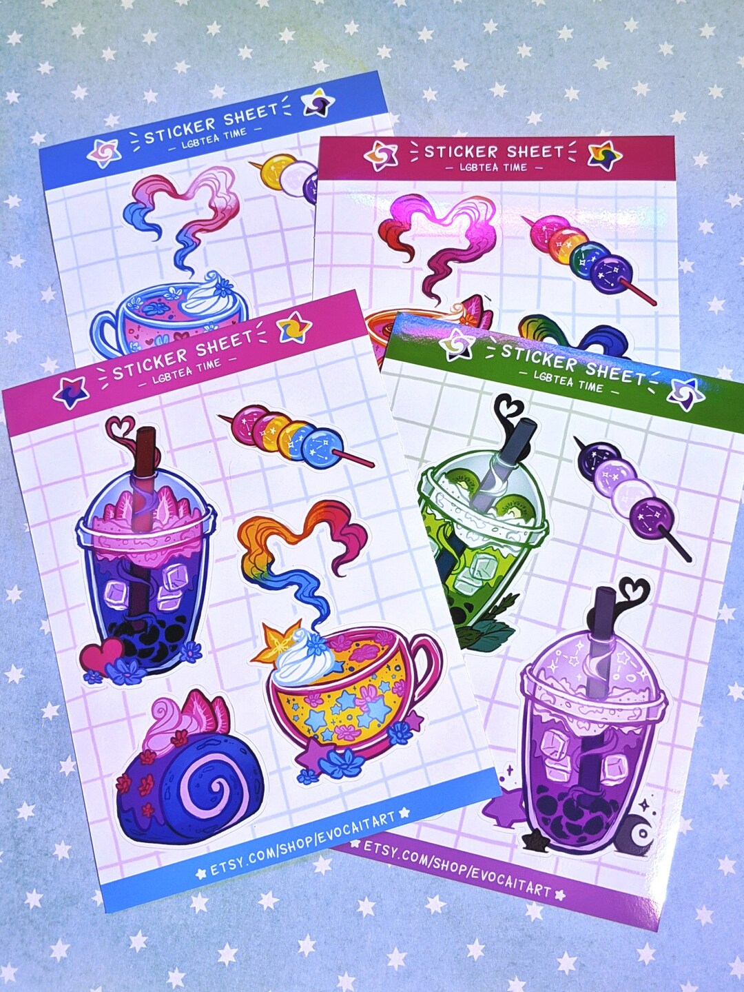 Lgbtea Time Pride Stickers | Coffee Tea Lesbian Art Pan Bi Gay Ace ...