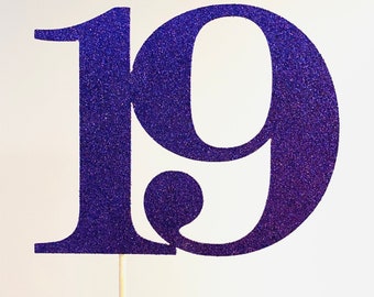 Nineteen Cupcake Topper, 19th Birthday Cupcake Toppers, 19 Cupcake ...