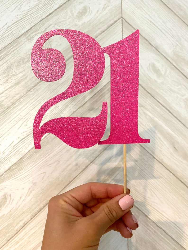 Twenty One Number Birthday Cake Topper 21 Birthday Cake | Etsy