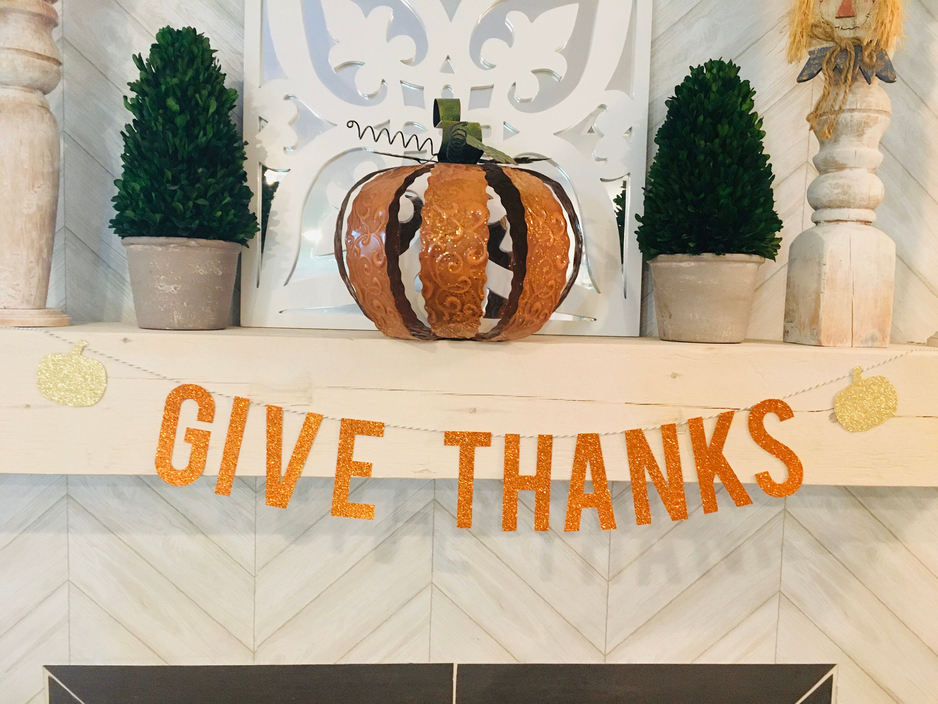 Give Thanks Holiday Banner Fall Banner Custom Banner | Etsy