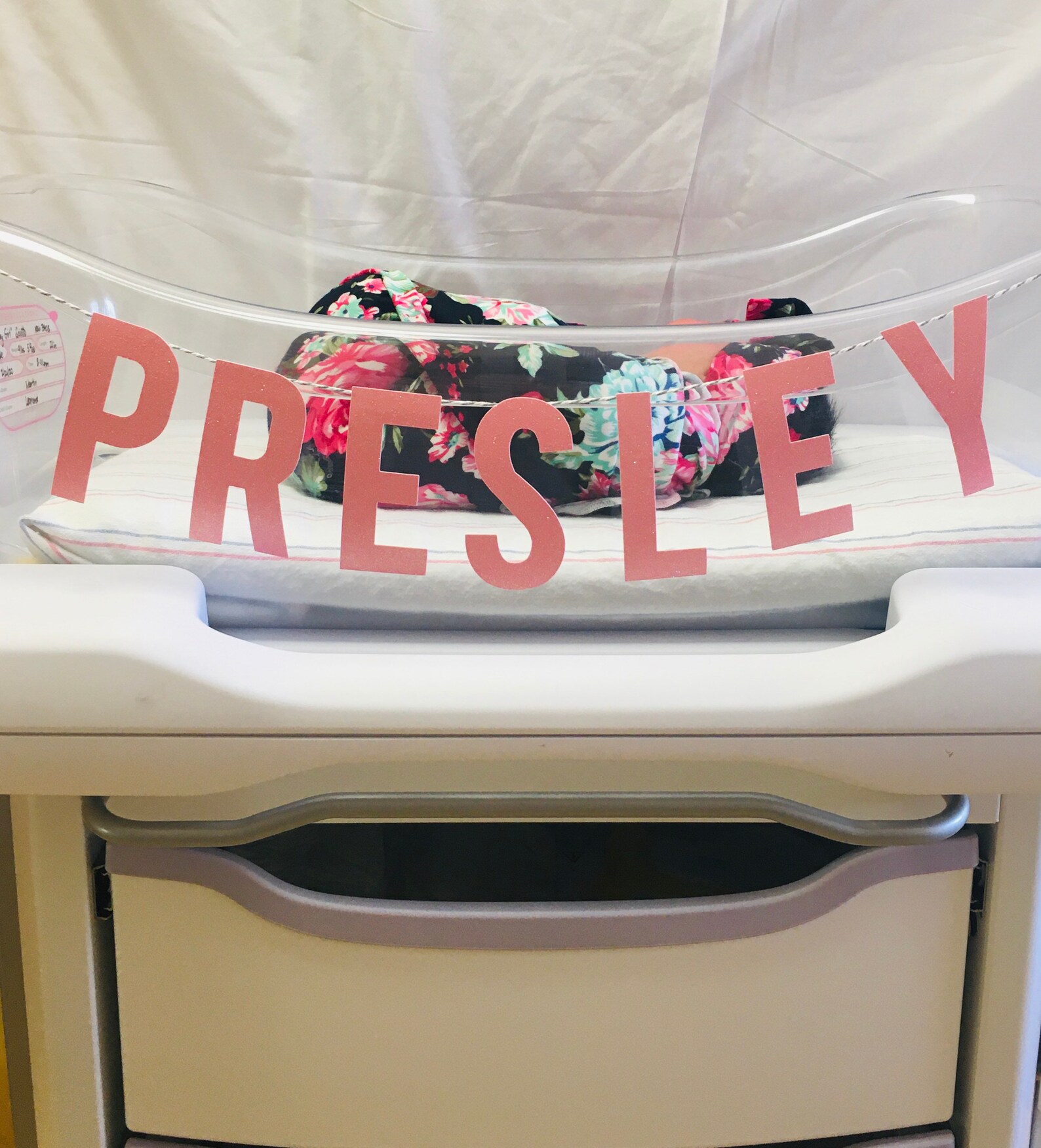 Baby Announcement Hospital Baby Banner Birth Initial Banner | Etsy