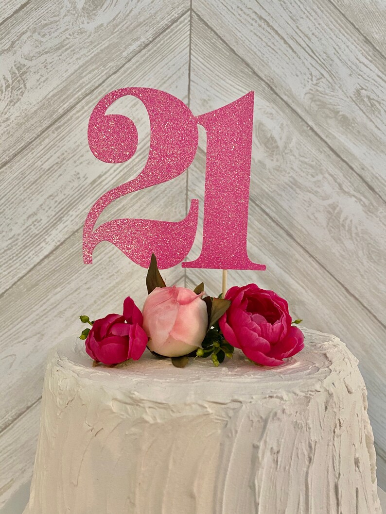 Twenty One Number Birthday Cake Topper 21 Birthday Cake Etsy