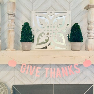 Give Thanks, Holiday Banner, Fall Banner, Custom Banner, GIVING Banner ...