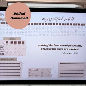 JW Spiritual Habits| Checklist| Jehovah's Witnesses| Planner| Printable ...