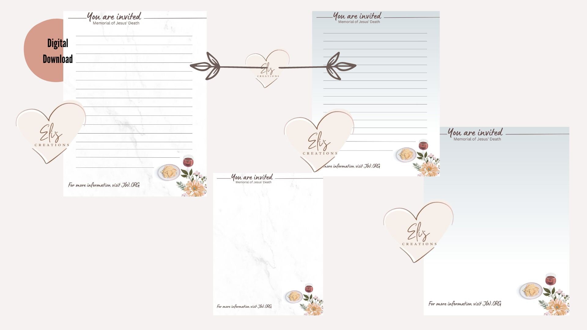 JW Memorial Invitation & Letter Writing Paper (digital Download) - Etsy