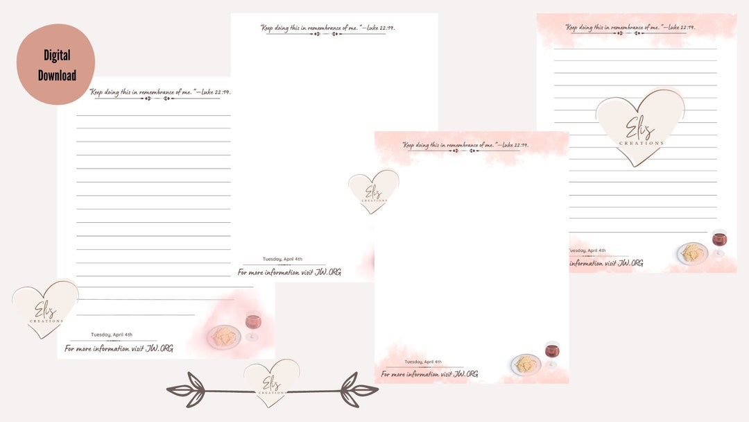 JW Memorial Invite, Memorial Invitation 2023, JW Letter Writing Paper ...