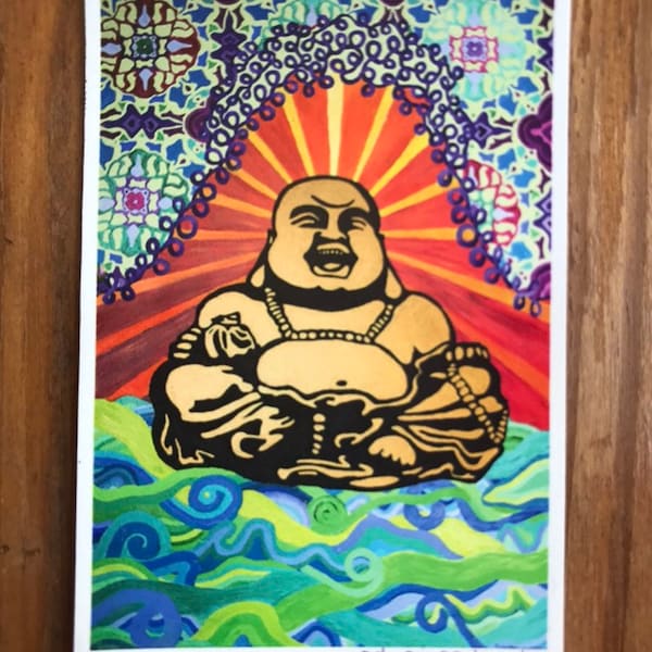 Laughing Buddha Painting - Etsy