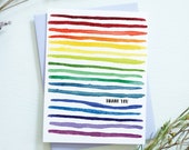 Rainbow Thank You Card/ Watercolor Card/ | Etsy