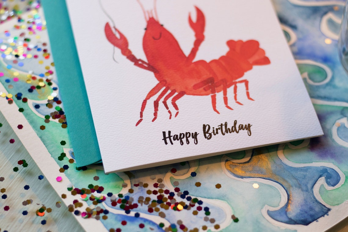 Get Cray Cray Birthday Card / Crayfish Card / Crawfish Card / Animal ...