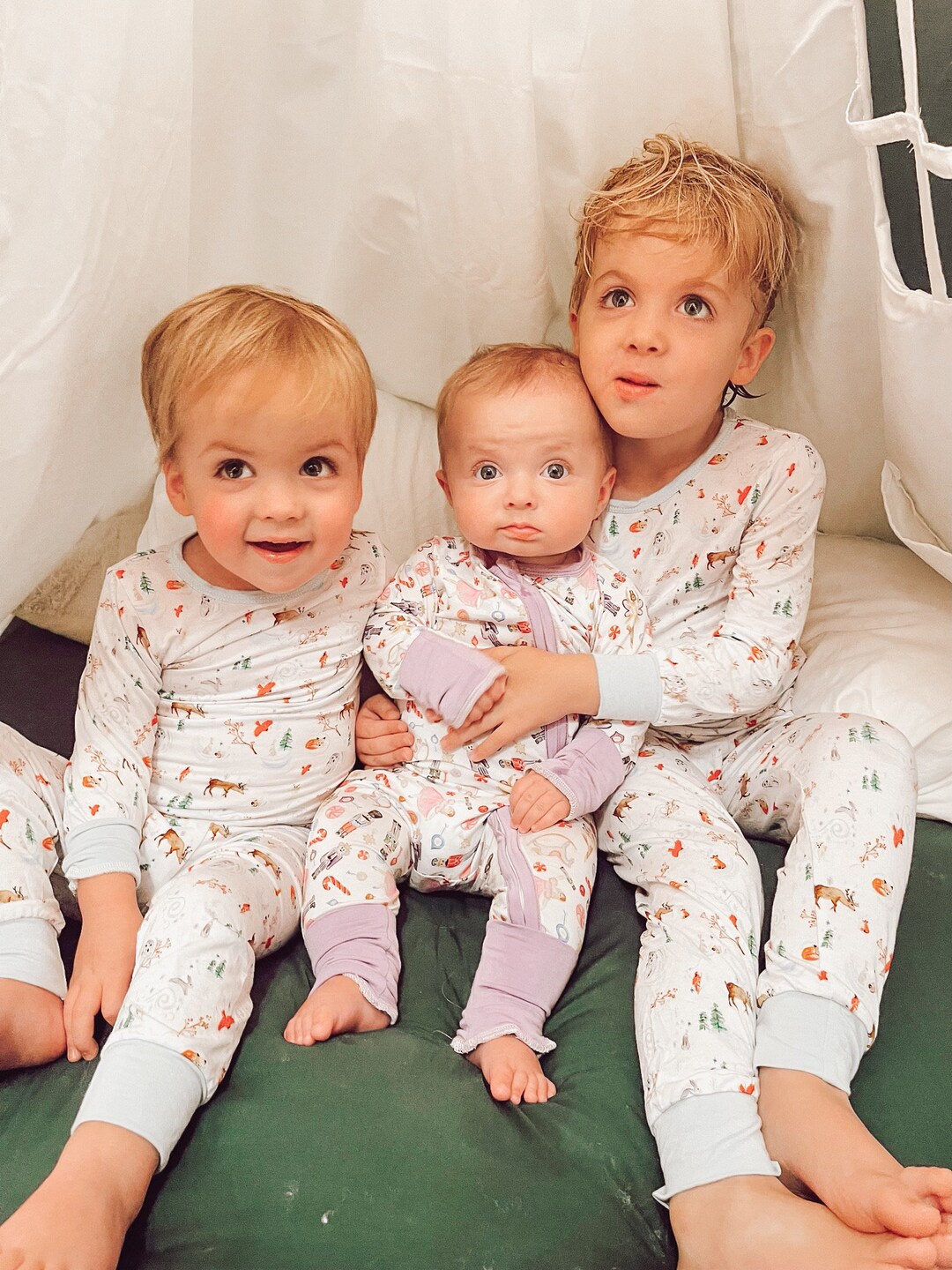 Winter Animal Bamboo Pajamas Sizes 0 Months to 4T | Baby Christmas ...