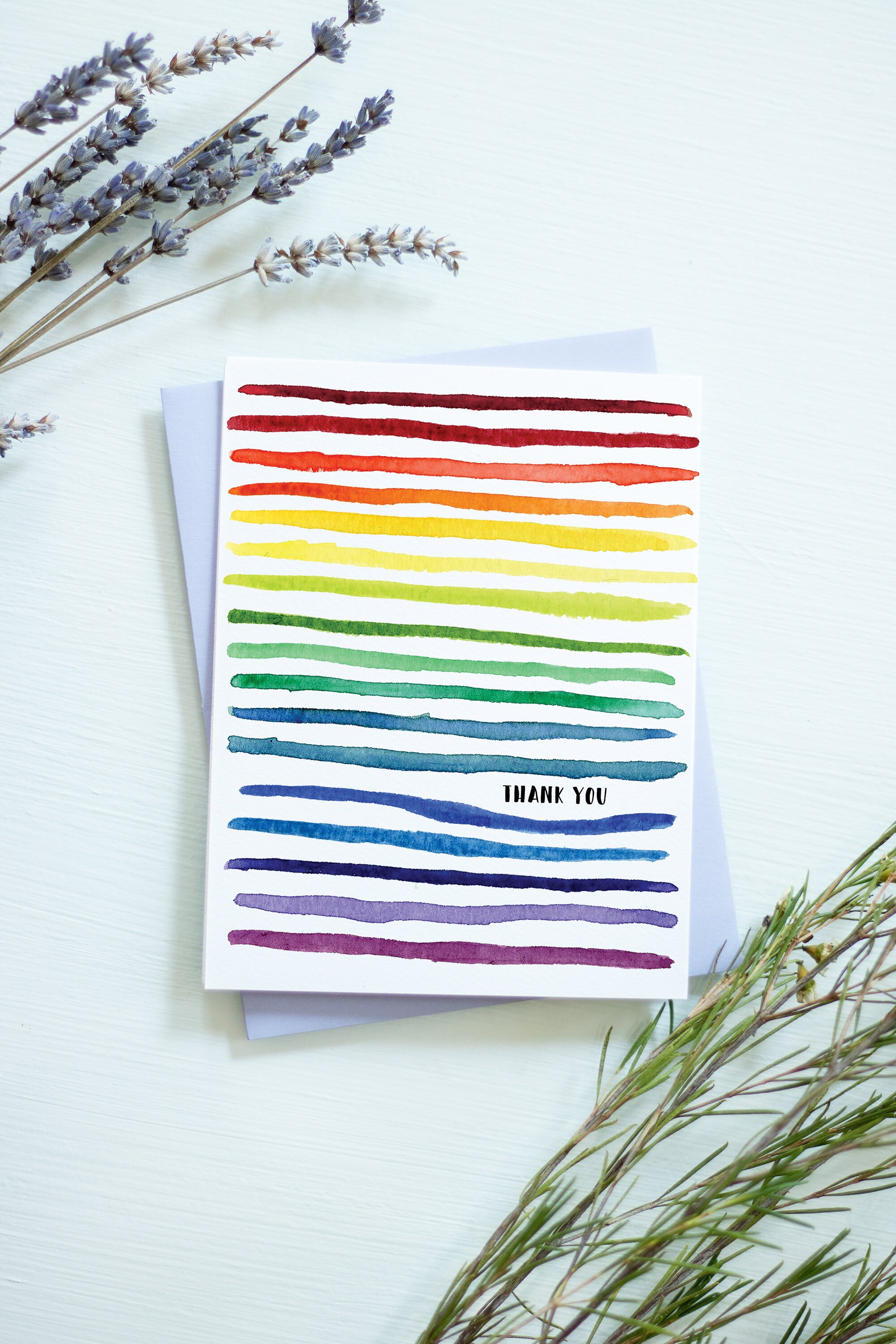 Rainbow Thank You Card/ Watercolor Card/ - Etsy