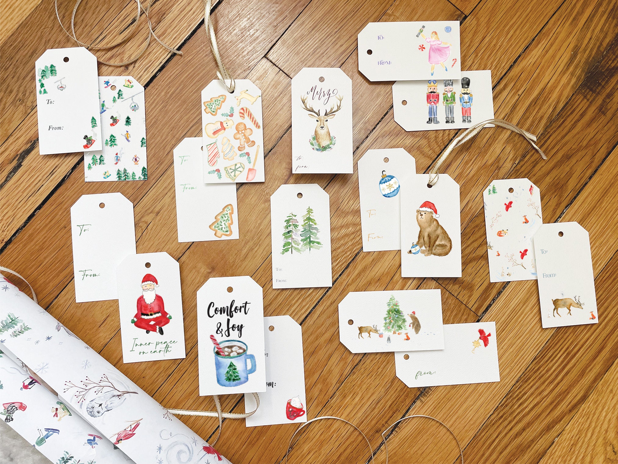 Holiday Gift Tags Set of 10 - Etsy