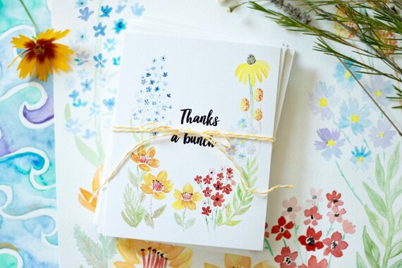 Card Set Thank You Note Set SC Notecards or Sending a | Etsy