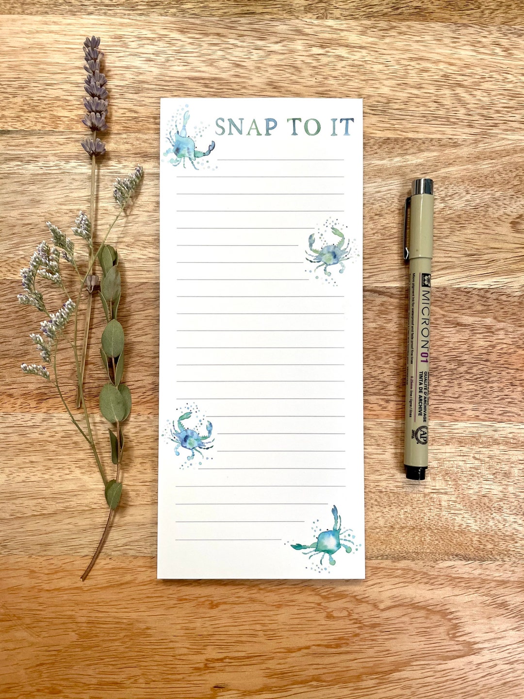 Snap to It Notepad - 50 Sheets | Blue Crab Notepad | Beach Housewarming ...