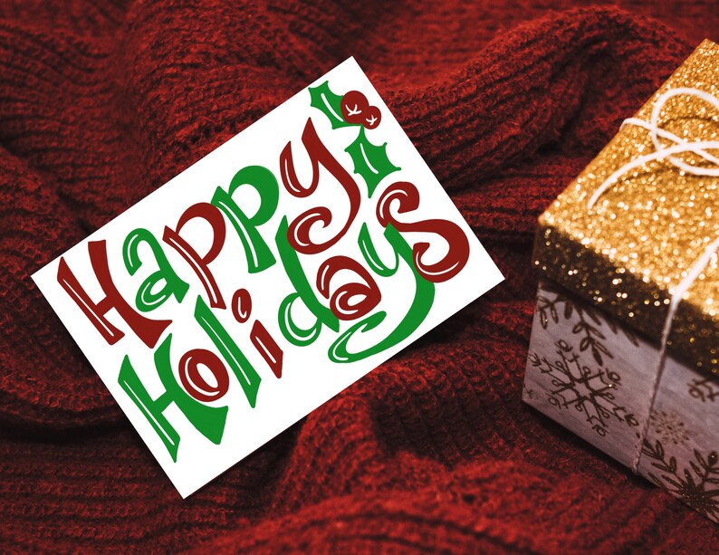 Happy Holidays Instant Download and Printable Christmas Cards - Etsy