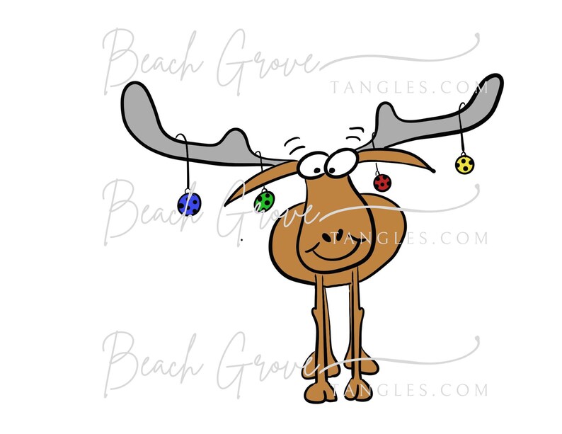 Christmas Moose Reindeer Instant Download and Printable Christmas Cards ...