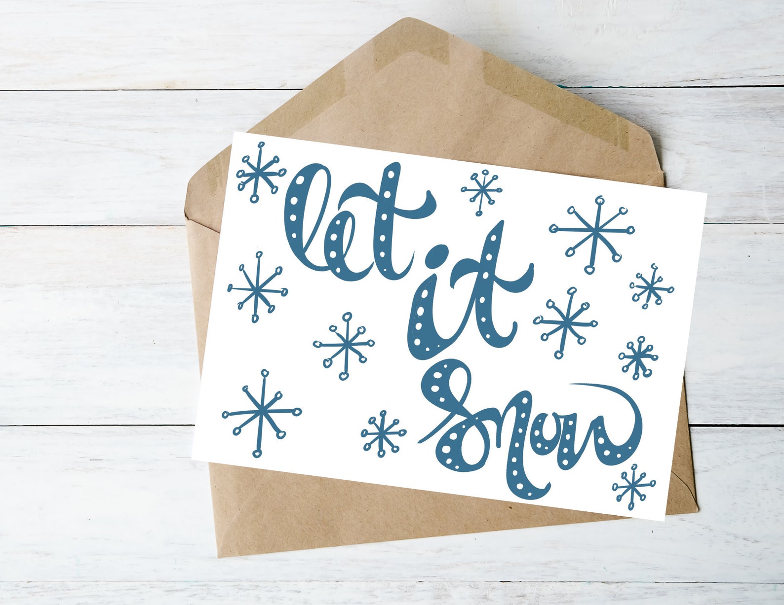 Let It Snow Instant Download and Printable Christmas Cards - Etsy