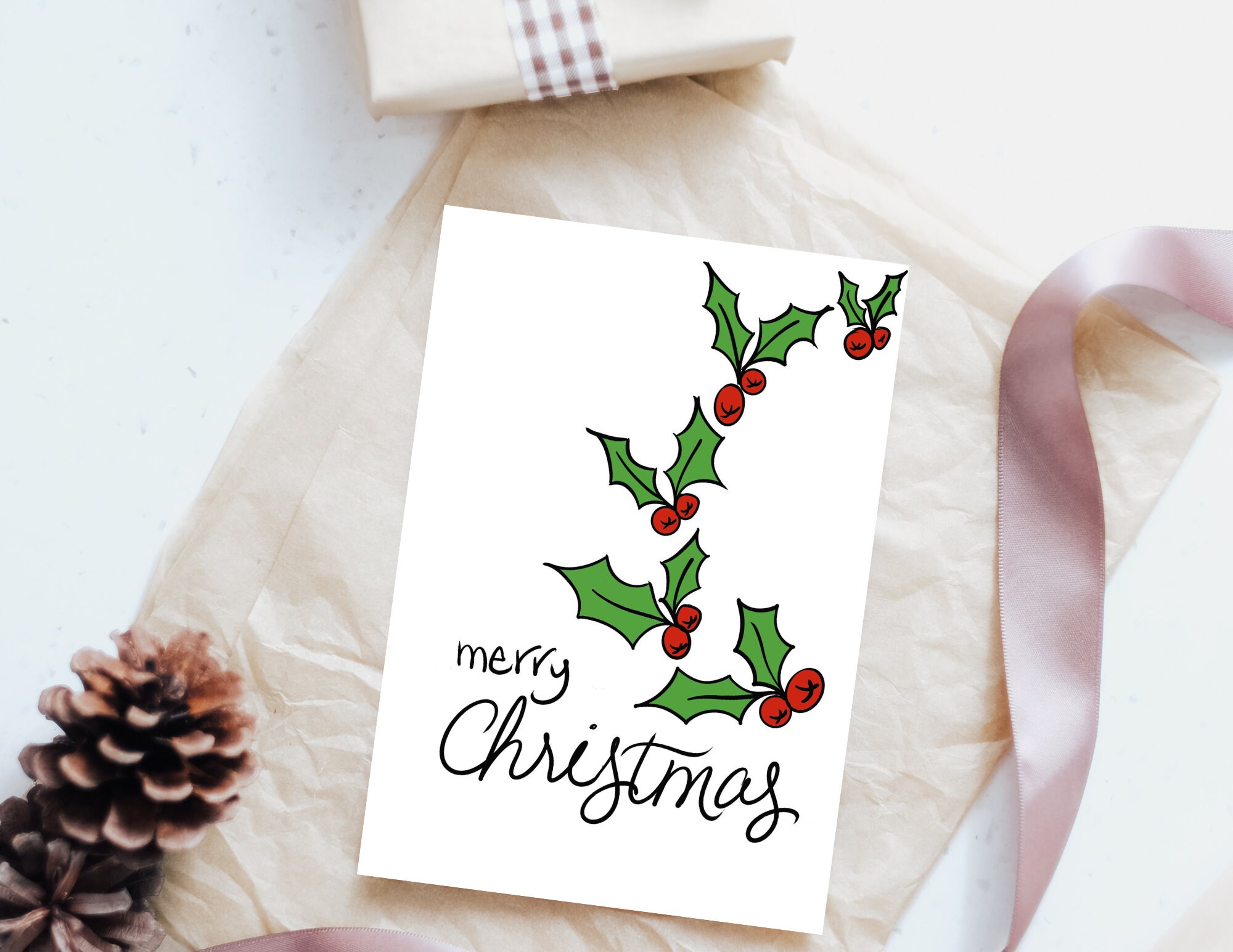 Wreath Instant Download and Printable Christmas Cards - Etsy