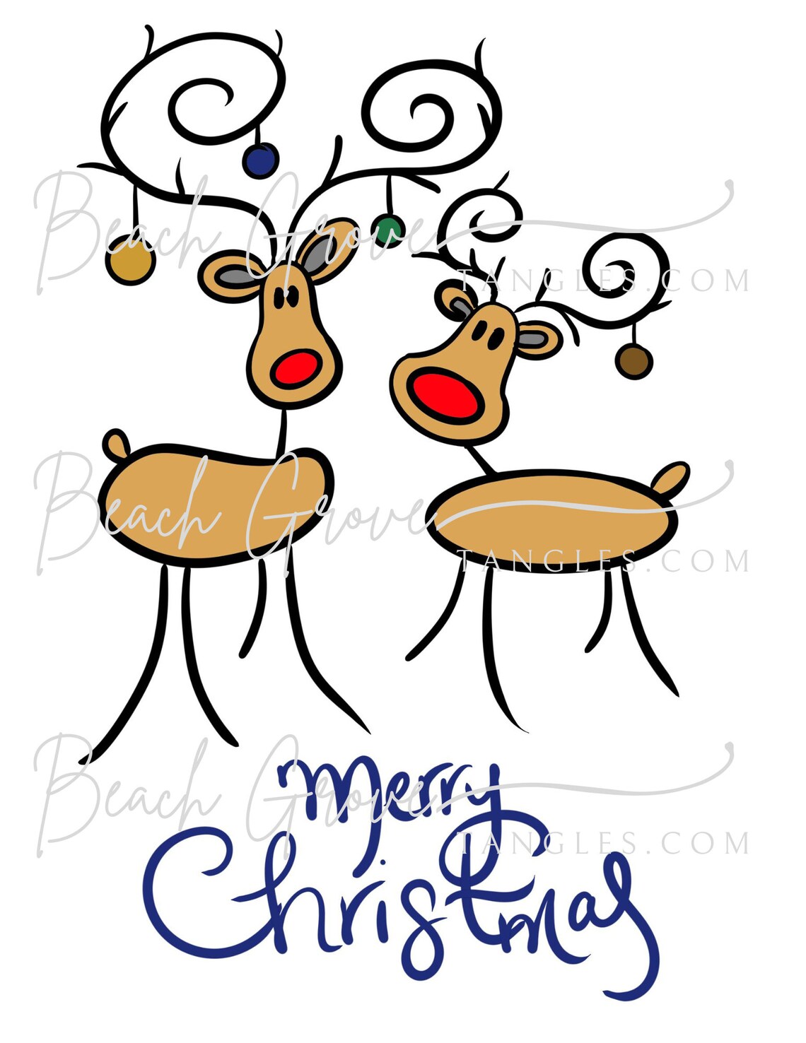 Stick Reindeer Instant Download and Printable Christmas Cards - Etsy