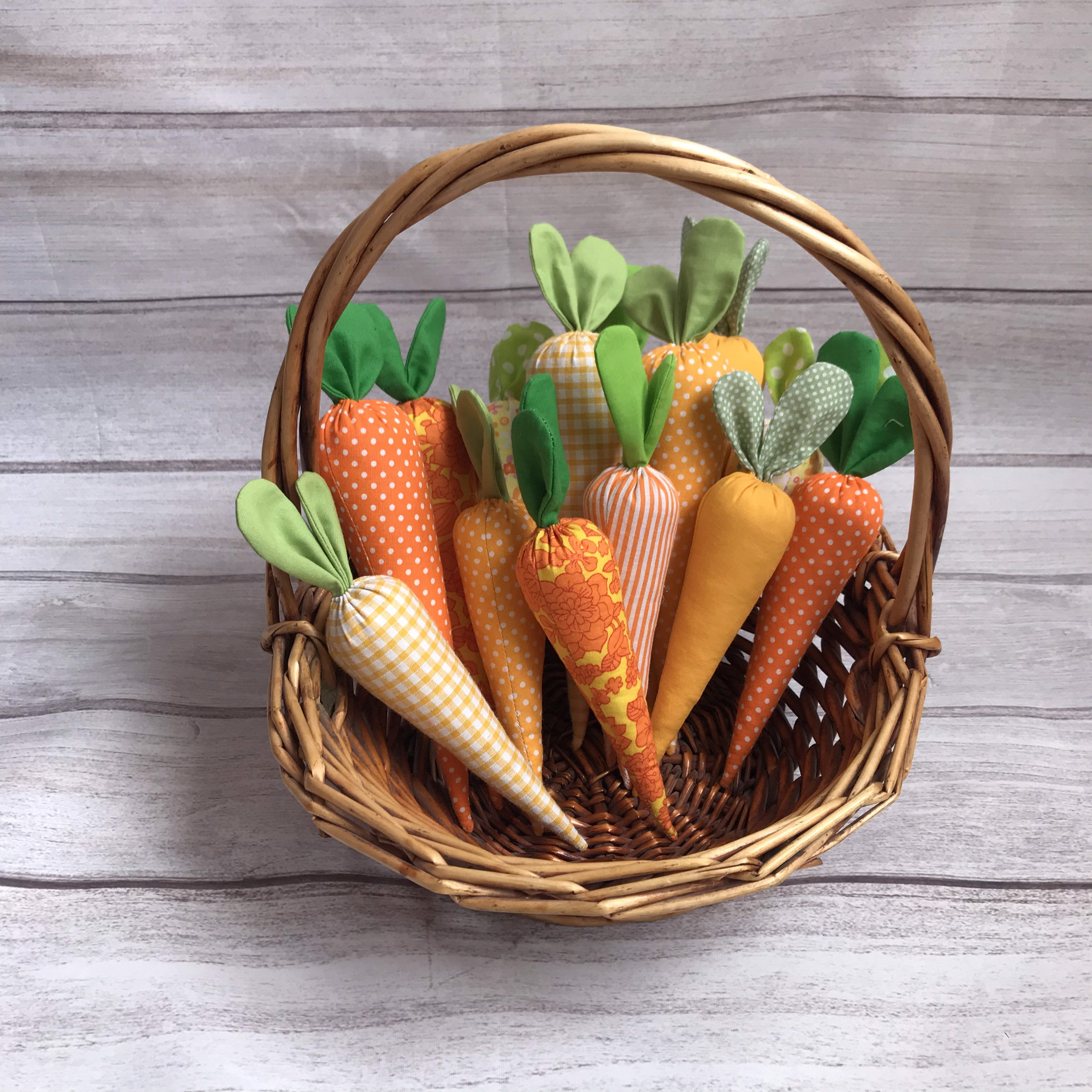 Easter farmhouse fabric carrots Spring basket stuffer Rustic | Etsy